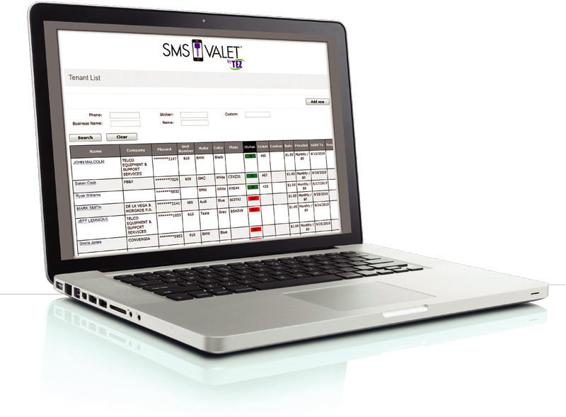 valet-dashboard - SMS Valet®